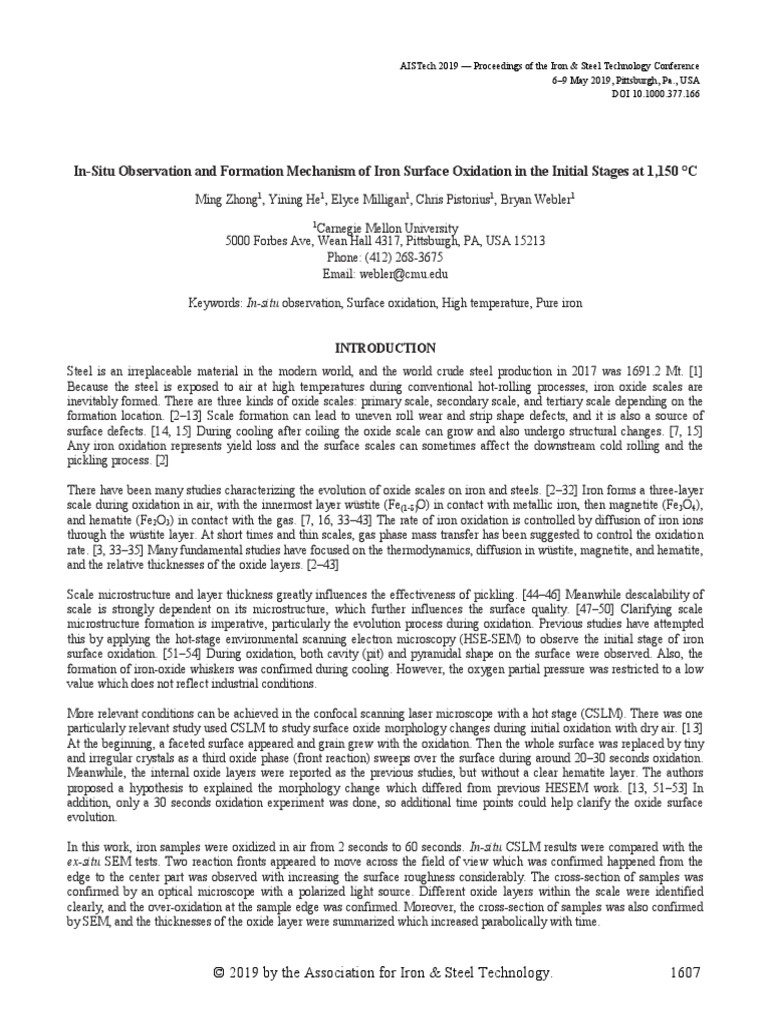 In-Situ Observation and Formation Mechanism of Iron Surface Oxidation ...