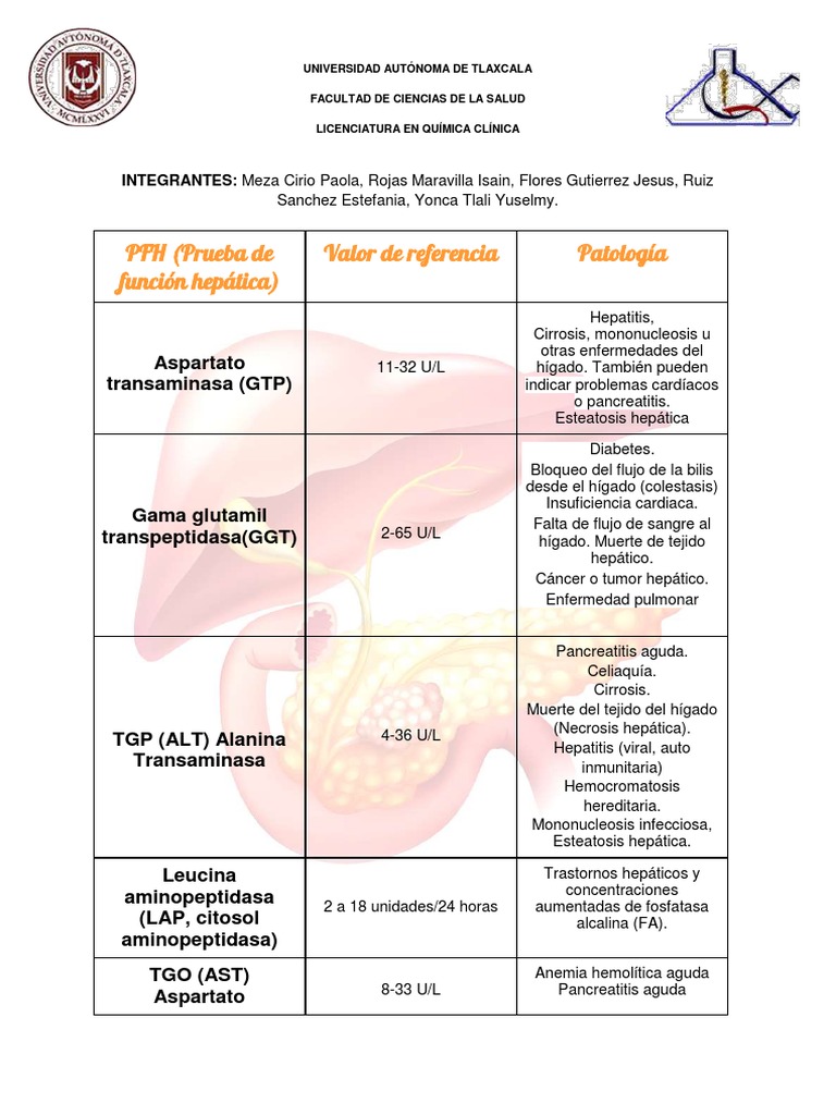 Pruebas de Función Hepática PFH S PDF | PDF