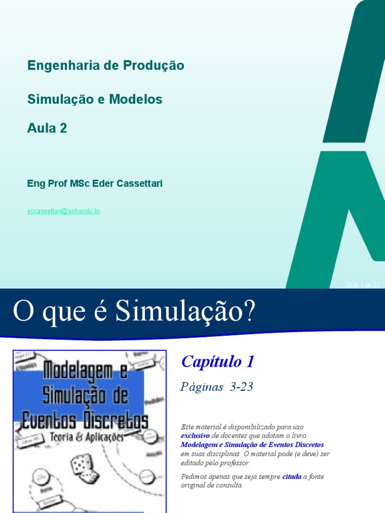 Aula 2 - Cap - 1 - Introducao - A - Simulacao | PDF | Simulação de ...