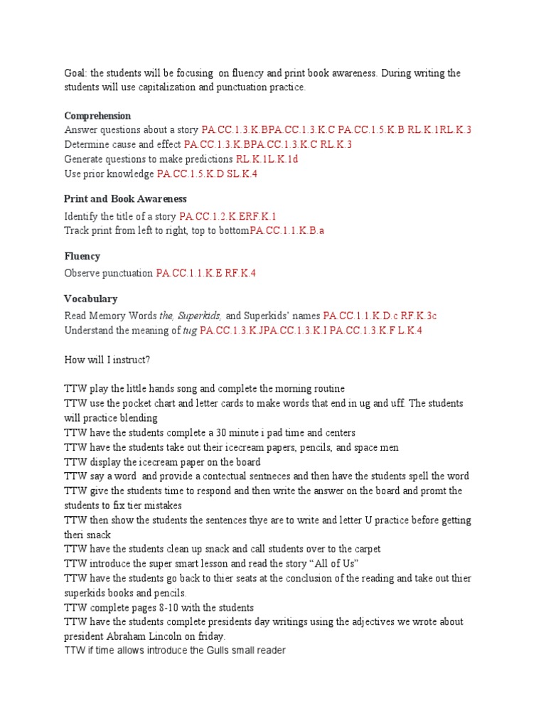 Reading Lesson Plans 2 21-2 24 | PDF | Reading Comprehension | Phonics