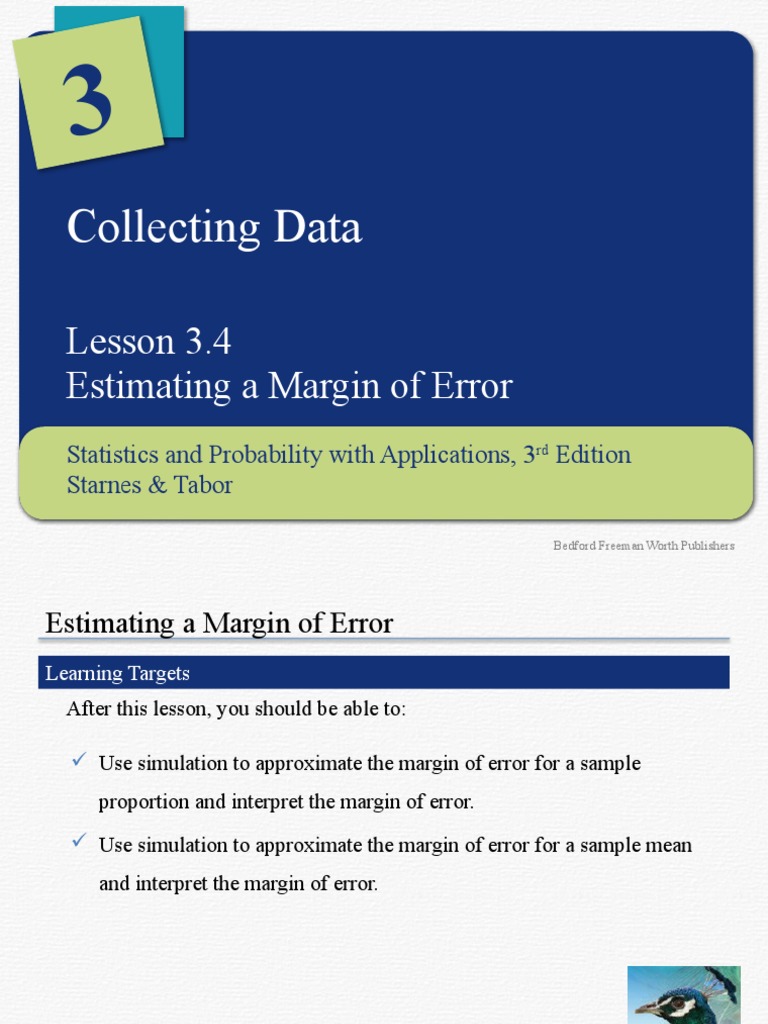 SPA3e_3.4_LecturePPT.pptx | PDF | Statistics | Margin Of Error