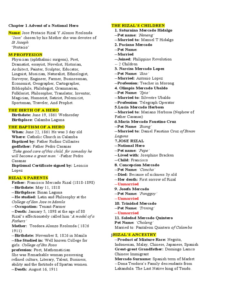 Rizal Chapter 1 | PDF