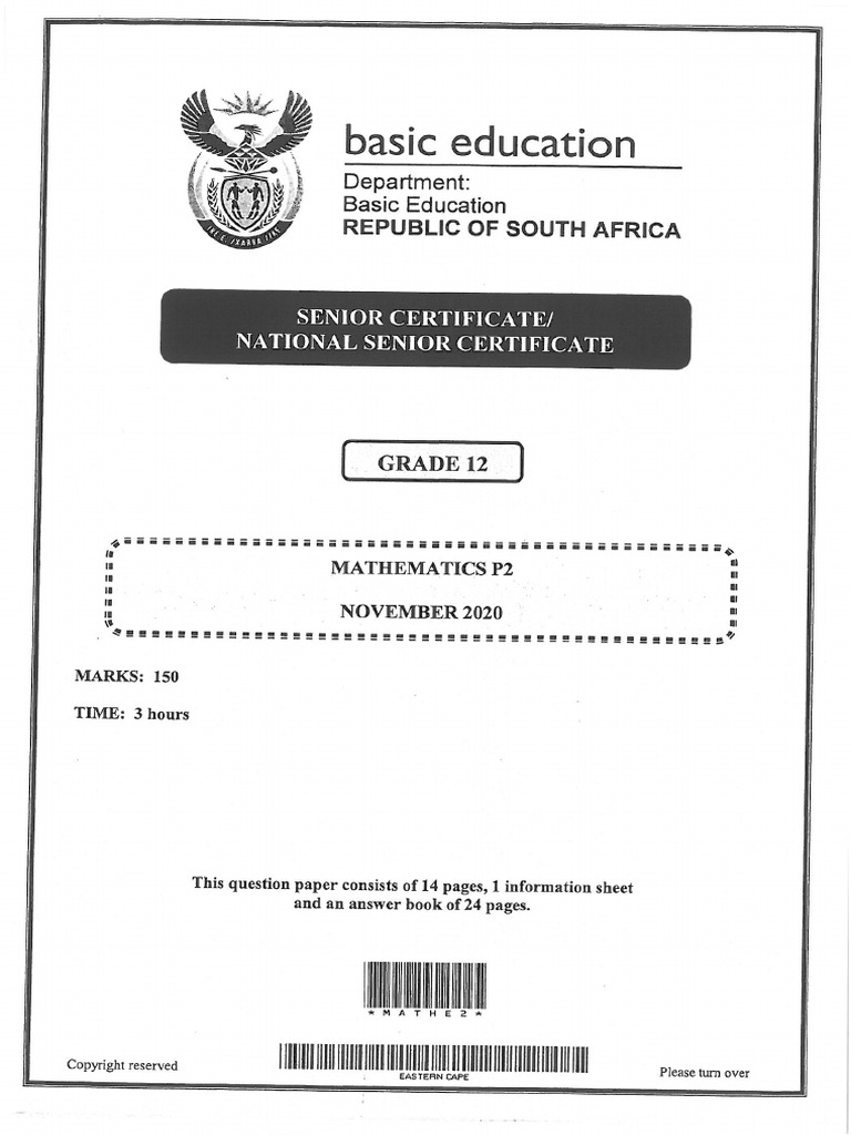 Grade 12 2020 November Maths Paper 2 | PDF
