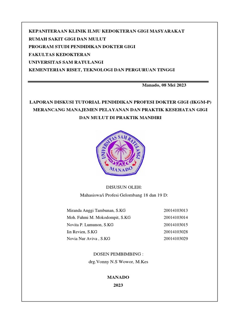 Laporan Manajemen Praktik Mandiri (Gel 18-19D) | PDF | Pengembangan Diri | Sains & Matematika