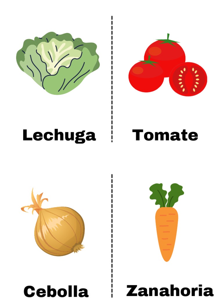 Frutas y Verduras ELE Flashcards | PDF