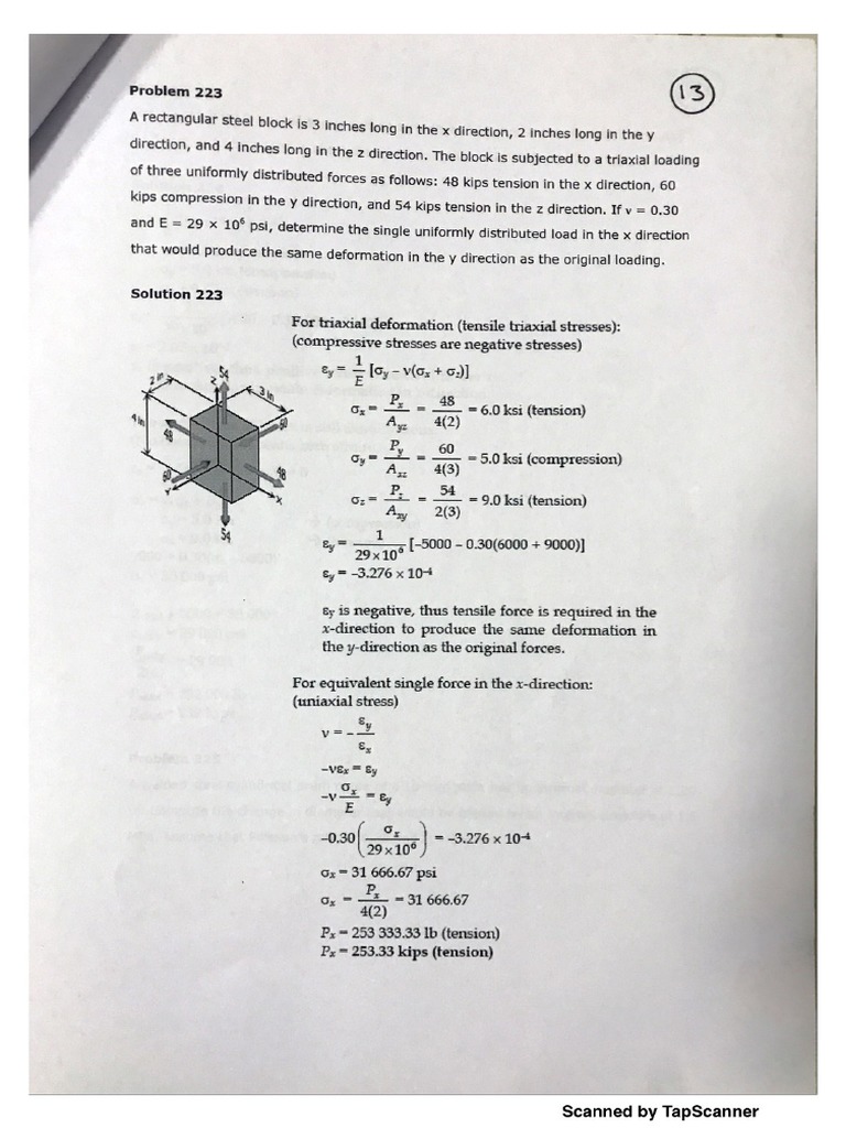 Strength of Materials Sample Problems A Rectangular | PDF