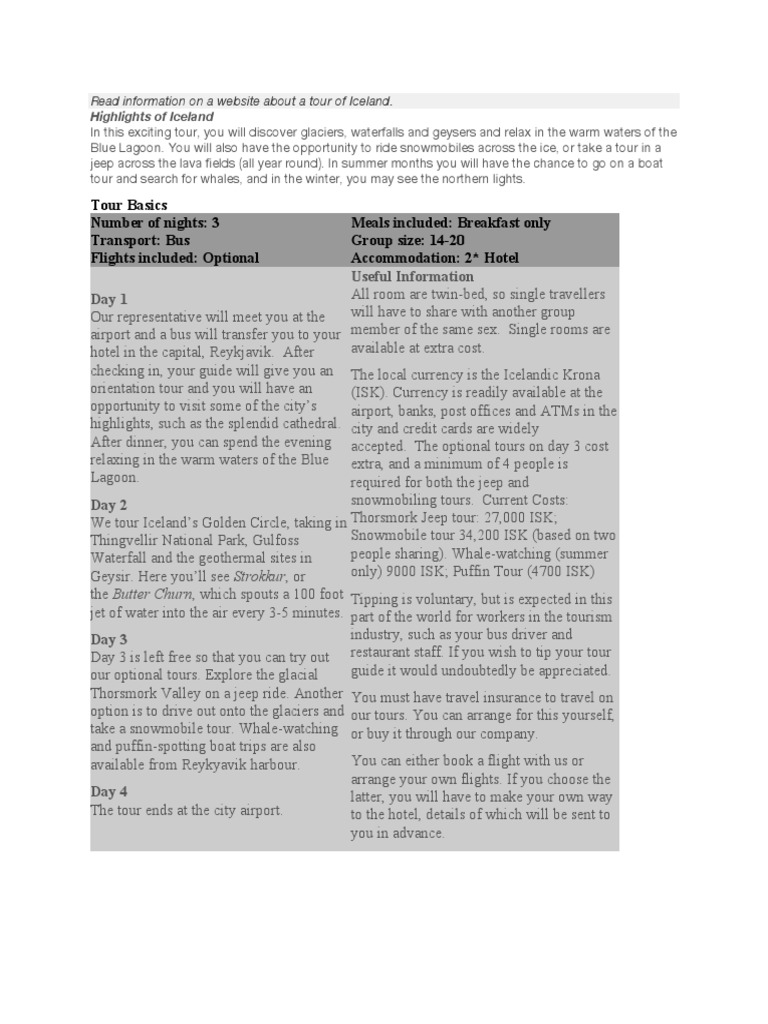 READING EXERCISES Copy 2 | PDF