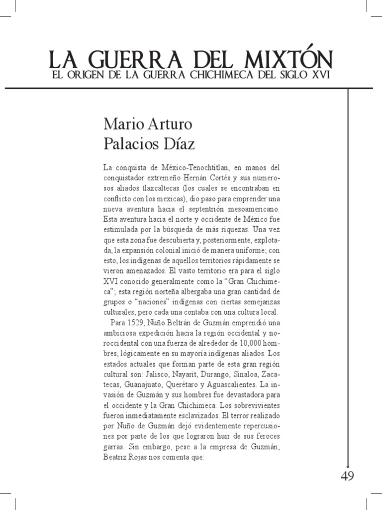 La Guerra del Mixtón: Resistencia Indígena | PDF | Cultura de las ...