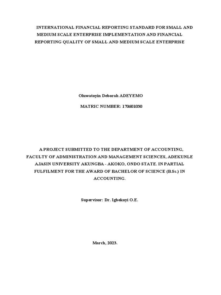 Accounting Project Research | PDF | International Financial Reporting ...