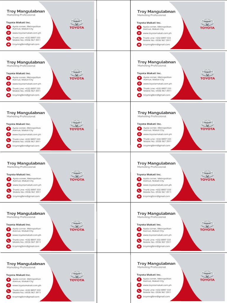 Calling Card Sample | PDF