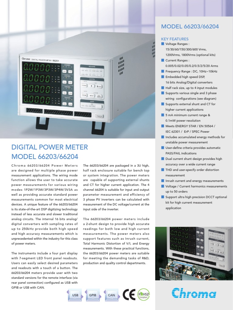 Chroma Power Supply 66203 or 66204 | PDF | Power Supply | Power Inverter