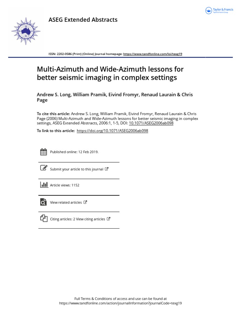 Multi Azimuth And Wide Azimuth Lessons For Better Seismic Imaging In
