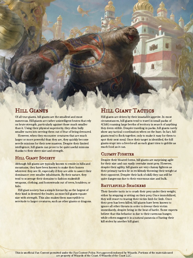 More Then Catch The Eye Hill Giants - GM Binder | PDF