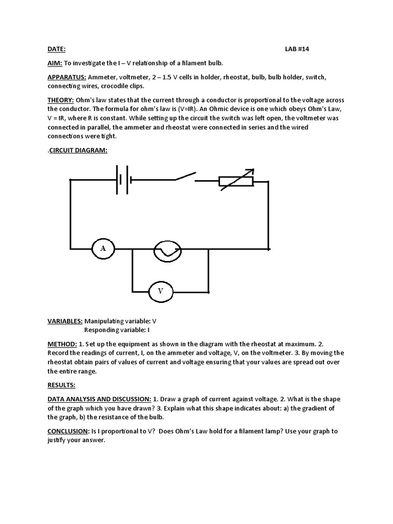 Filament Bulb Lab | PDF