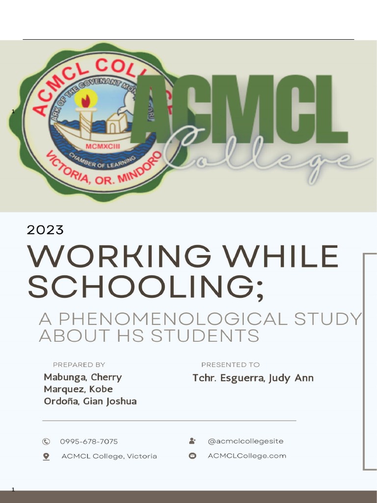 Phenomenological Study About Working Student | PDF