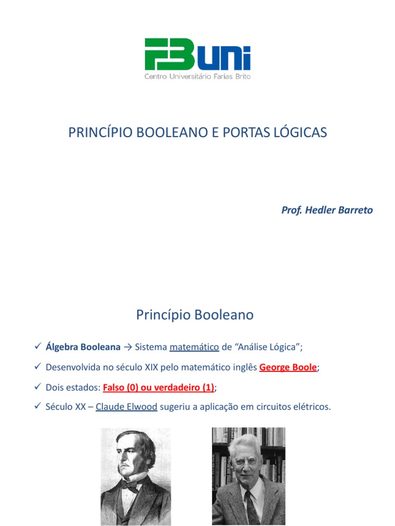 Aula 10 - Fundamento de Lógica Booleana PDF | PDF | Lógica matemática ...