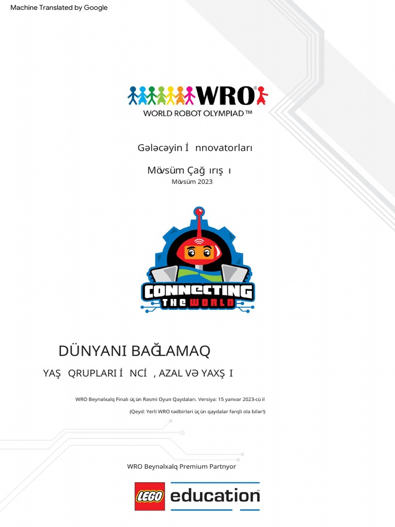 WRO 2023 Future Innovators Mission | PDF