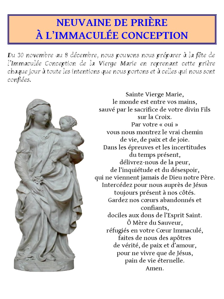 Neuvaine à l'Immaculée Conception | PDF