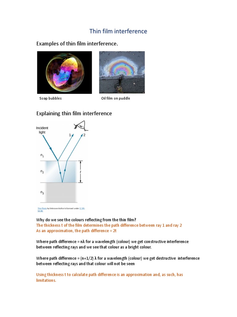 Understanding Thin Film Interference | PDF | Science & Mathematics