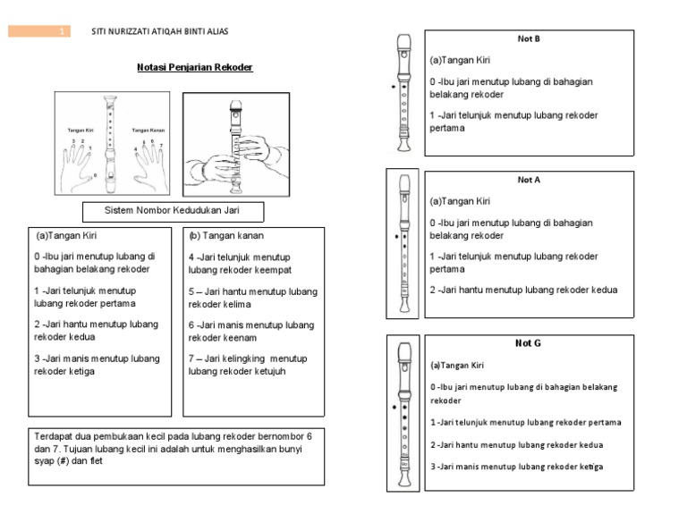 Notasi Penjarian Rekoder | PDF