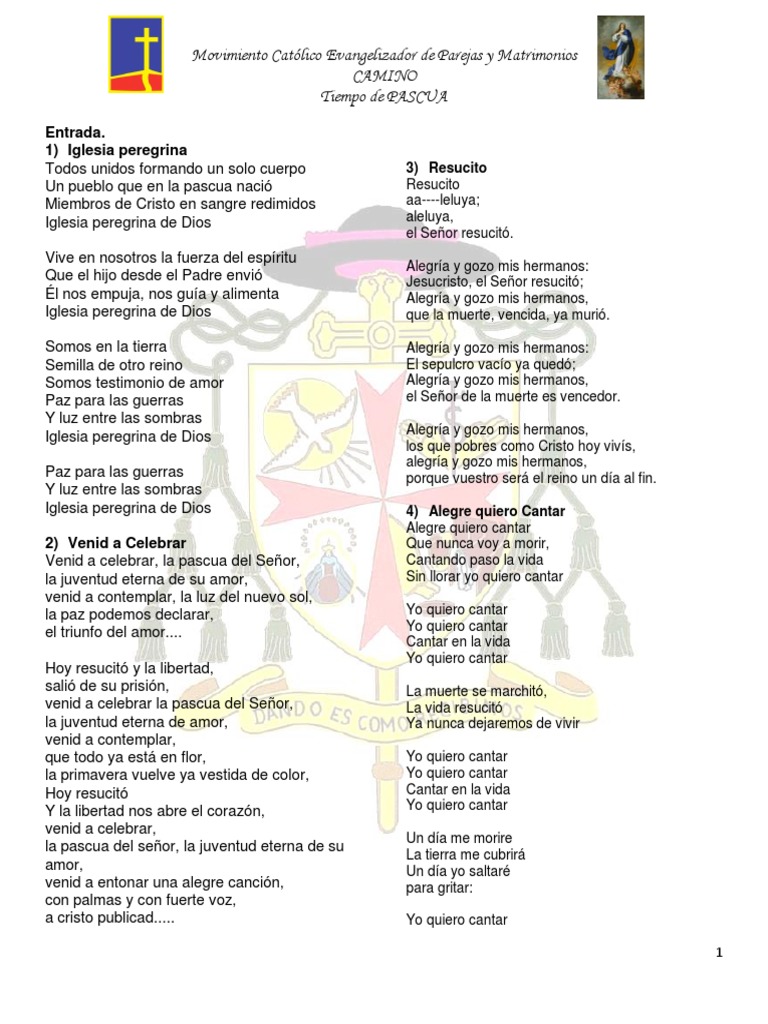 Canciones Pascuales para Parejas Católicas | PDF | eucaristía | Pascua de Resurrección