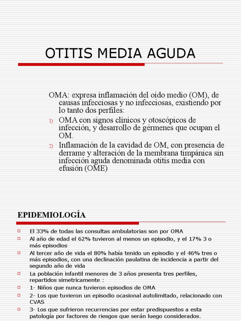 Otitis media aguda: factores de riesgo, diagnóstico y tratamiento | PDF | Síntoma | Tos