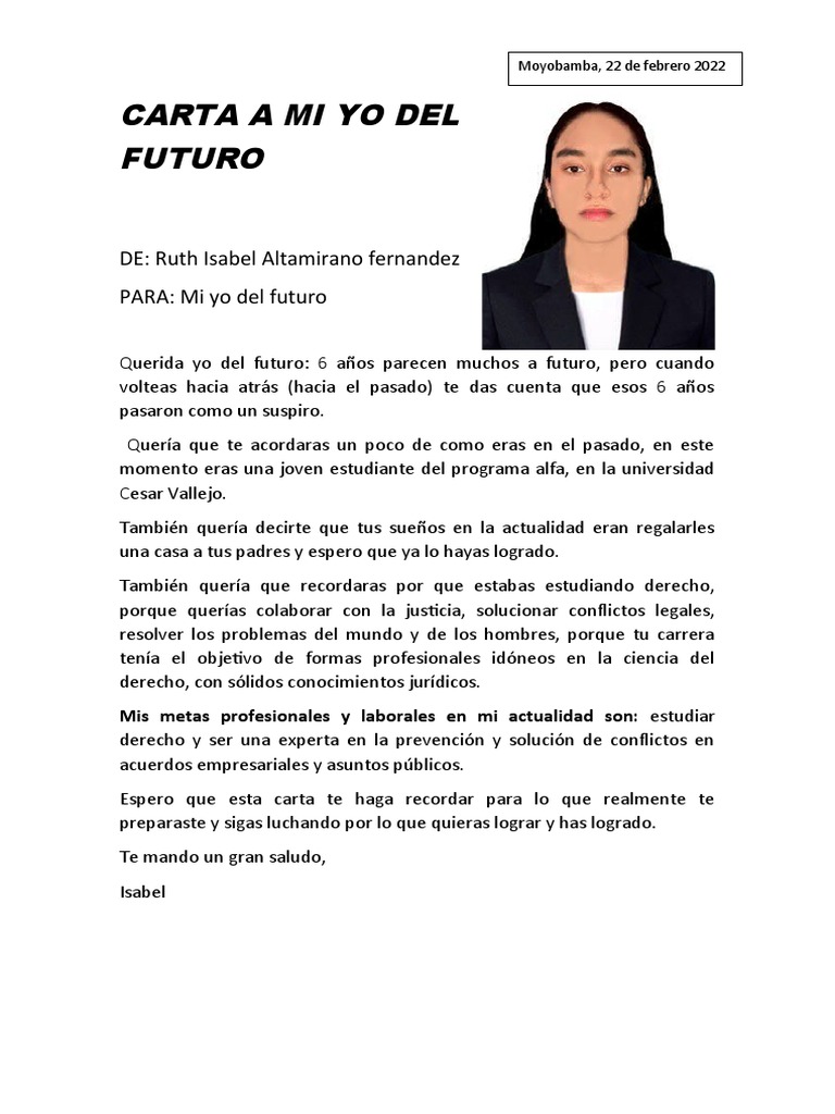 Carta A Mi Yo Del Futuro | PDF