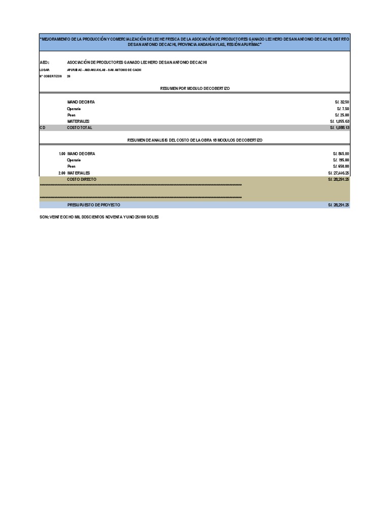 Presupuesto Cobertizo PDF | PDF