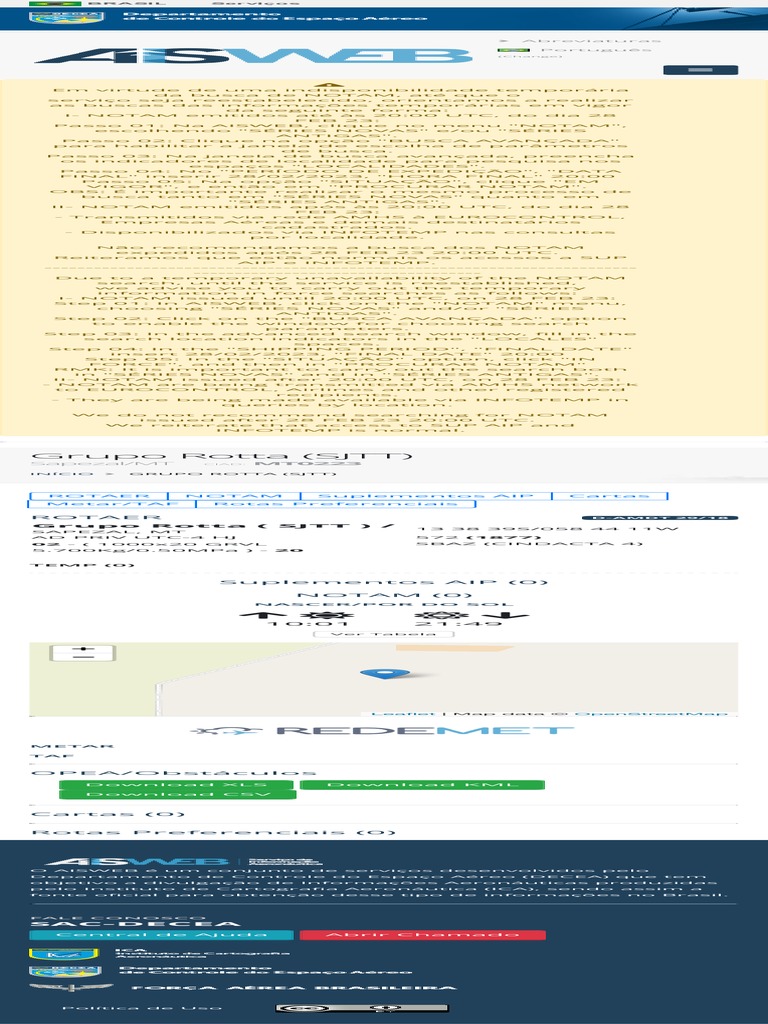 AISWEB - Informações Aeronáuticas Do Brasil PDF | PDF | Controle de ...