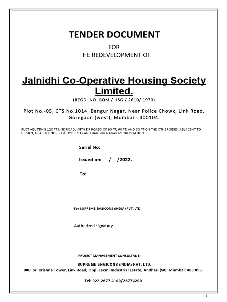 DCPR Tender Document | PDF | Guarantee | Civil Law (Legal System)