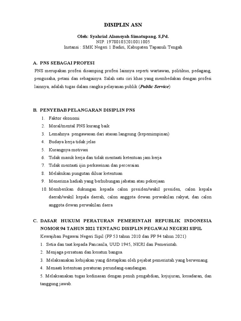 Disiplin Asn | PDF