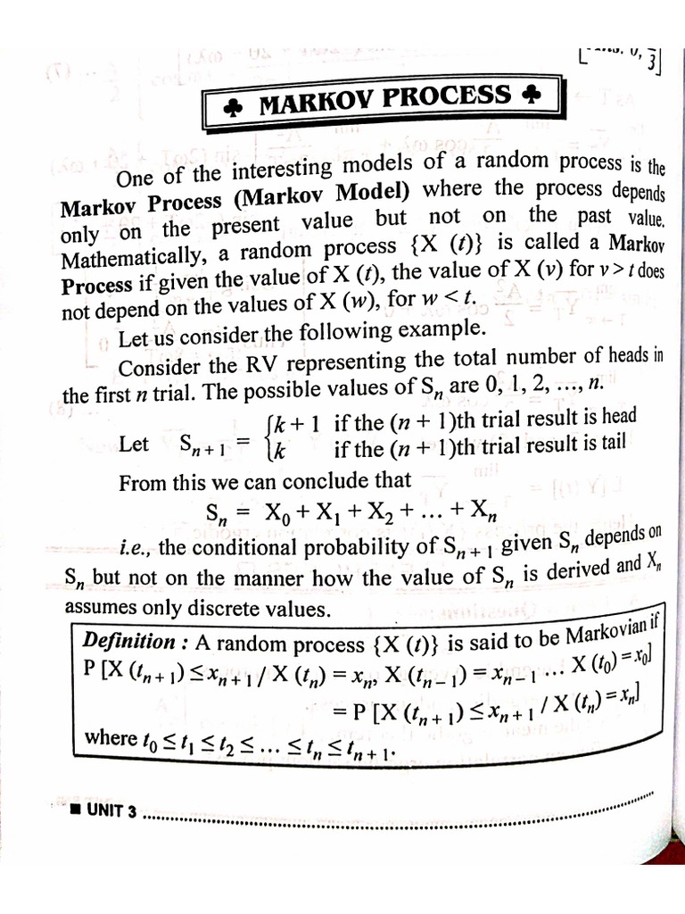 Unit-5 (Markov Process) | PDF