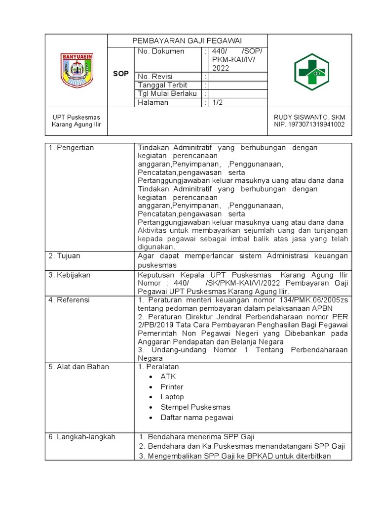 Sop Penggajian Pegawai | PDF Sop Penggajian Pegawai | PDF