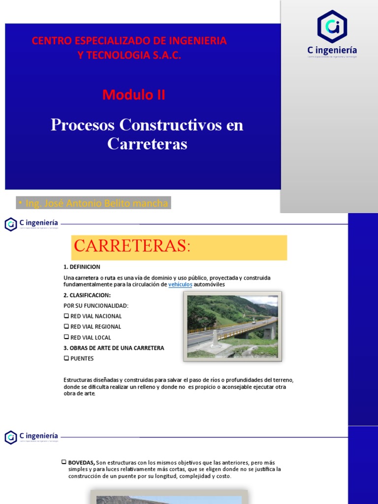 Modulo II - Proceso Constructivo en Carreteras | PDF | La carretera | Topografía