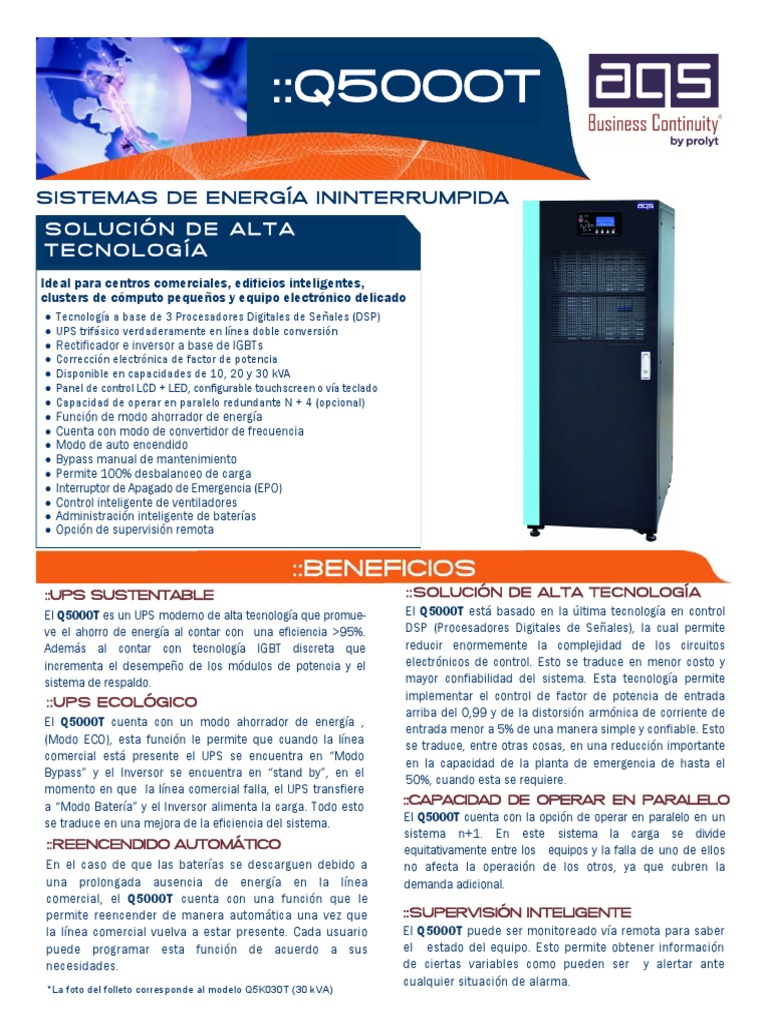 Prolyt Serie Q5000T | PDF | Inversor de energia | Microprocesador