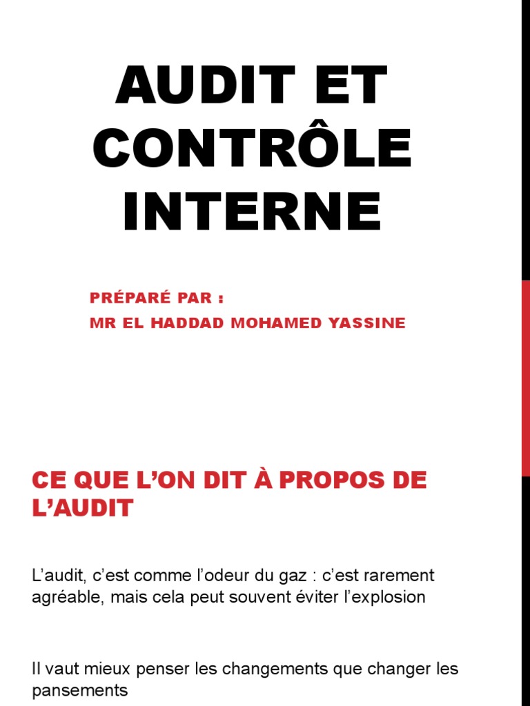 Audit Et Controle Interne | PDF | Audit | Audit financier