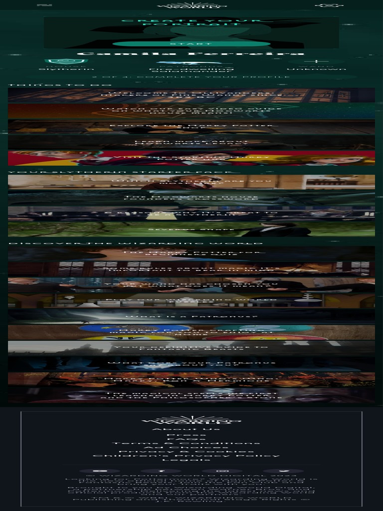 Wizarding World - Profile PDF | PDF | Harry Potter | Fantasy Novel Series