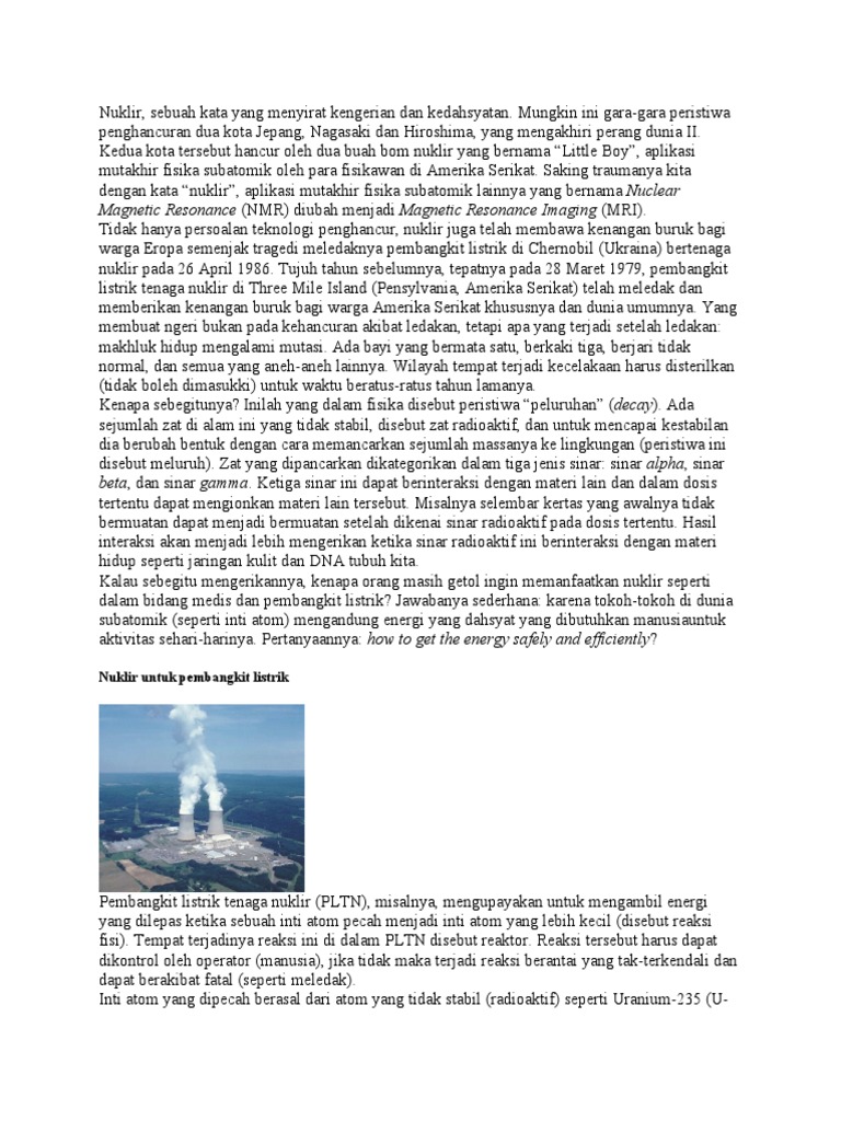 Prinsip Kerja PLTN-1 | PDF