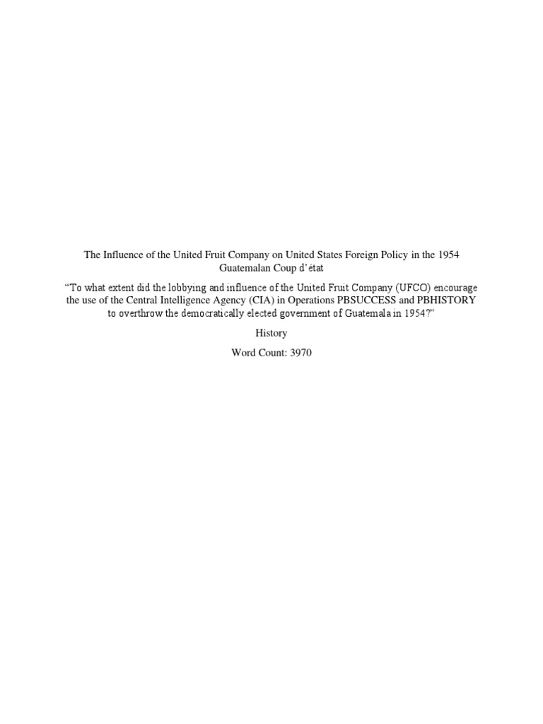Extended Essay Final Draft | PDF | Guatemala | International Relations