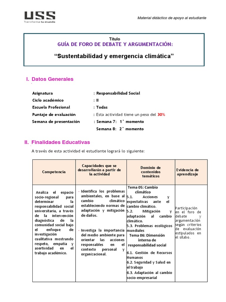 Guía de Foro de Debate y Argumentación ED PDF | PDF