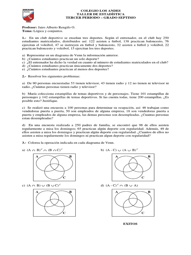 Taller - Lógica y Conjuntos | PDF
