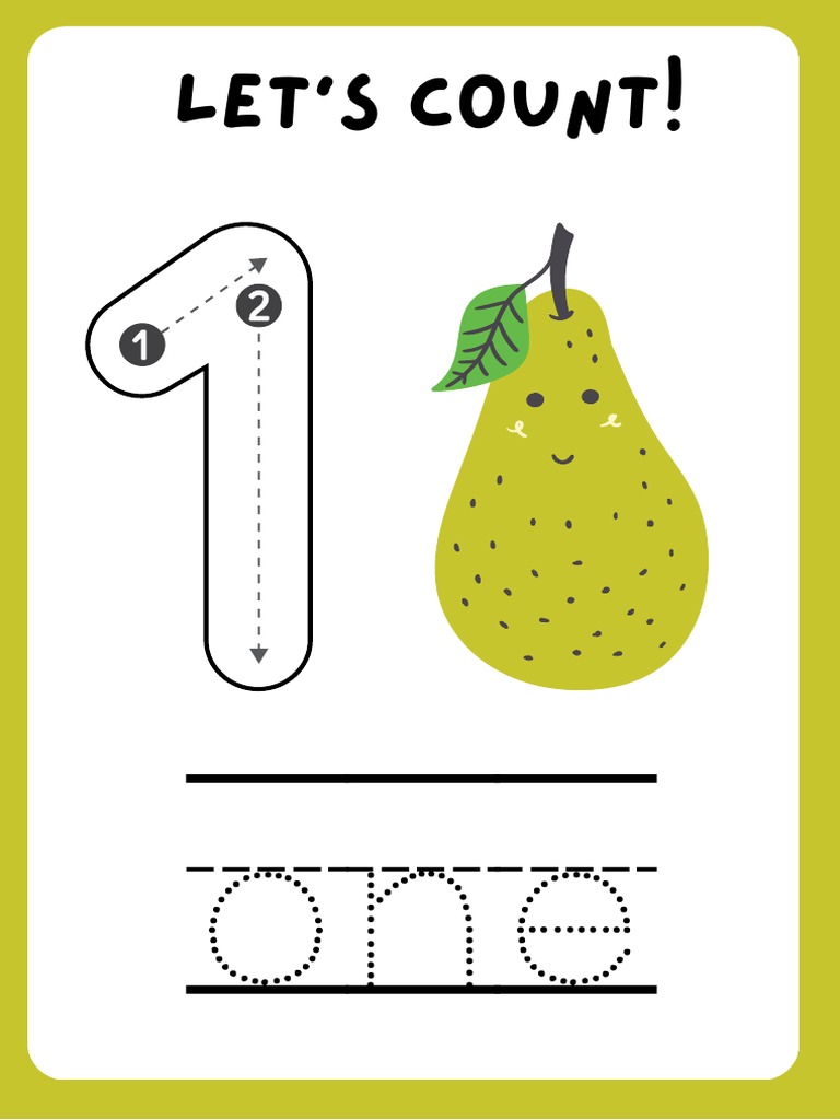 Colorful Illustrative Let's Count The Number 1-10 Math Worksheet PDF | PDF