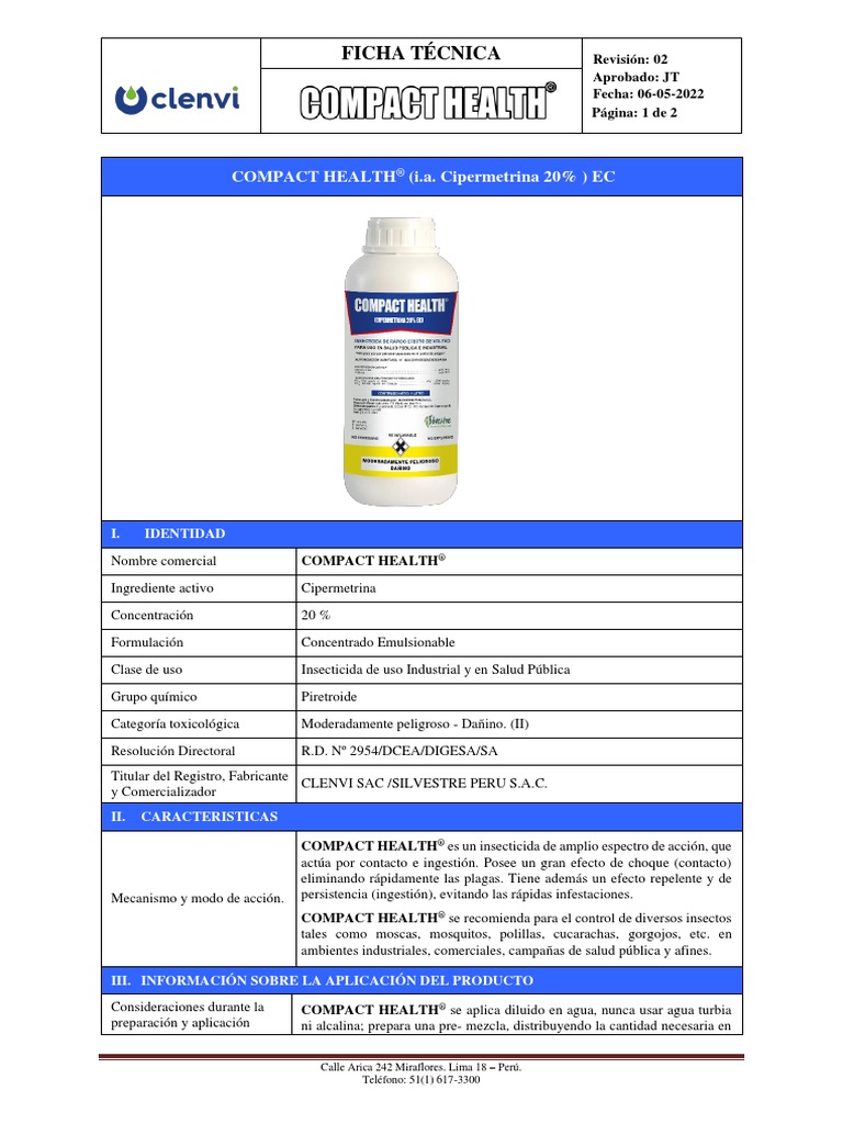 Ficha Tecnica Compact Health | PDF