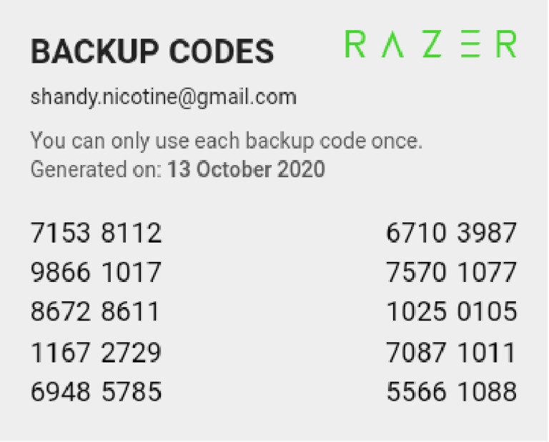 Razer Id Codes 1602554064040 PDF | PDF