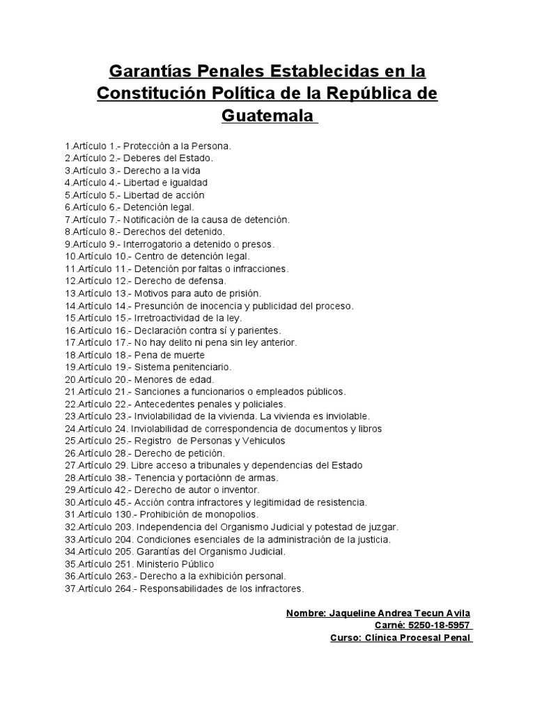 Garantías Penales En La Cprg Pdf