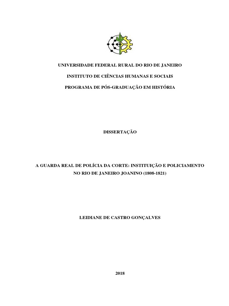 2018 - Leidiane de Castro Gonçalves | PDF | Polícia | Rio de Janeiro