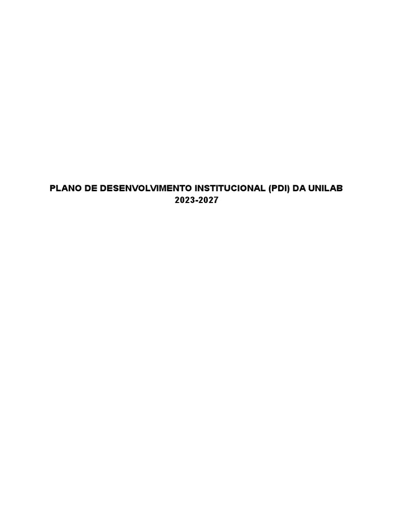 PDI 2023 - 2027 _ MINUTA (CONSULTA PÚBLICA) | PDF | Governança | Gestão ...