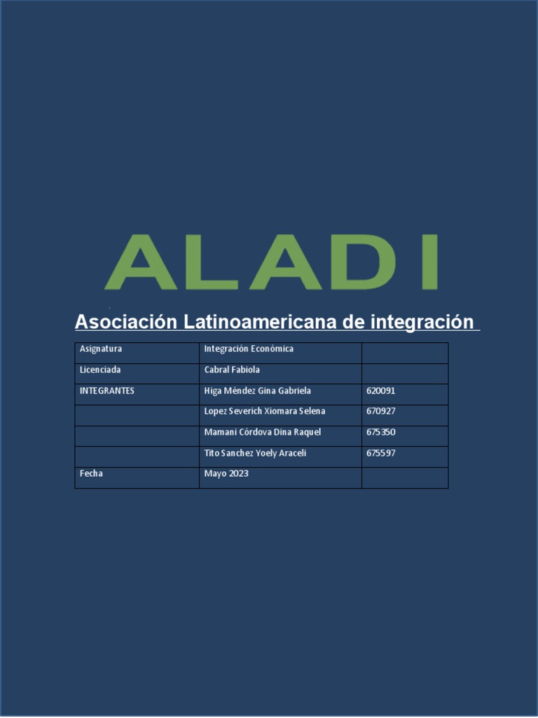 ALADI | PDF | Comercio | Políticas globales