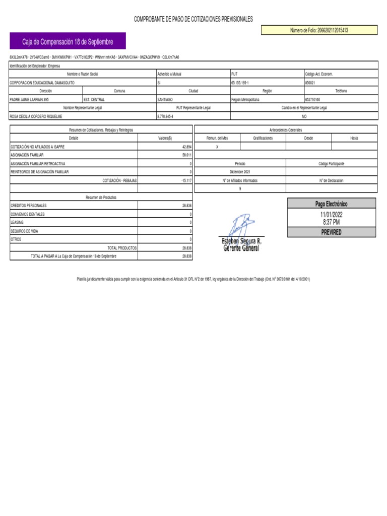 Planilla CCAF Dic-2021 | PDF | Derecho empresarial