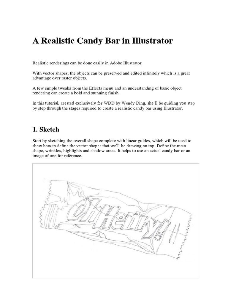 Realistic Candy Bar Tutorial | PDF | Adobe Illustrator | Graphics